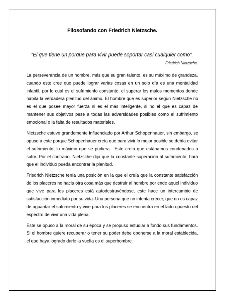 Ensayo etica. Nietzsche | PDF | Friedrich Nietzsche | Moralidad