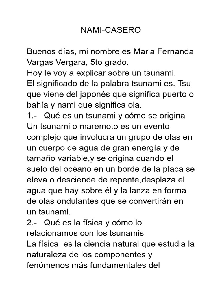 Nami Casero | PDF | Tsunami | Geografía Física