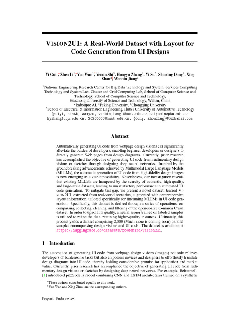 VISION2UI_A Real-World Dataset with Layout for | PDF | Html | World ...