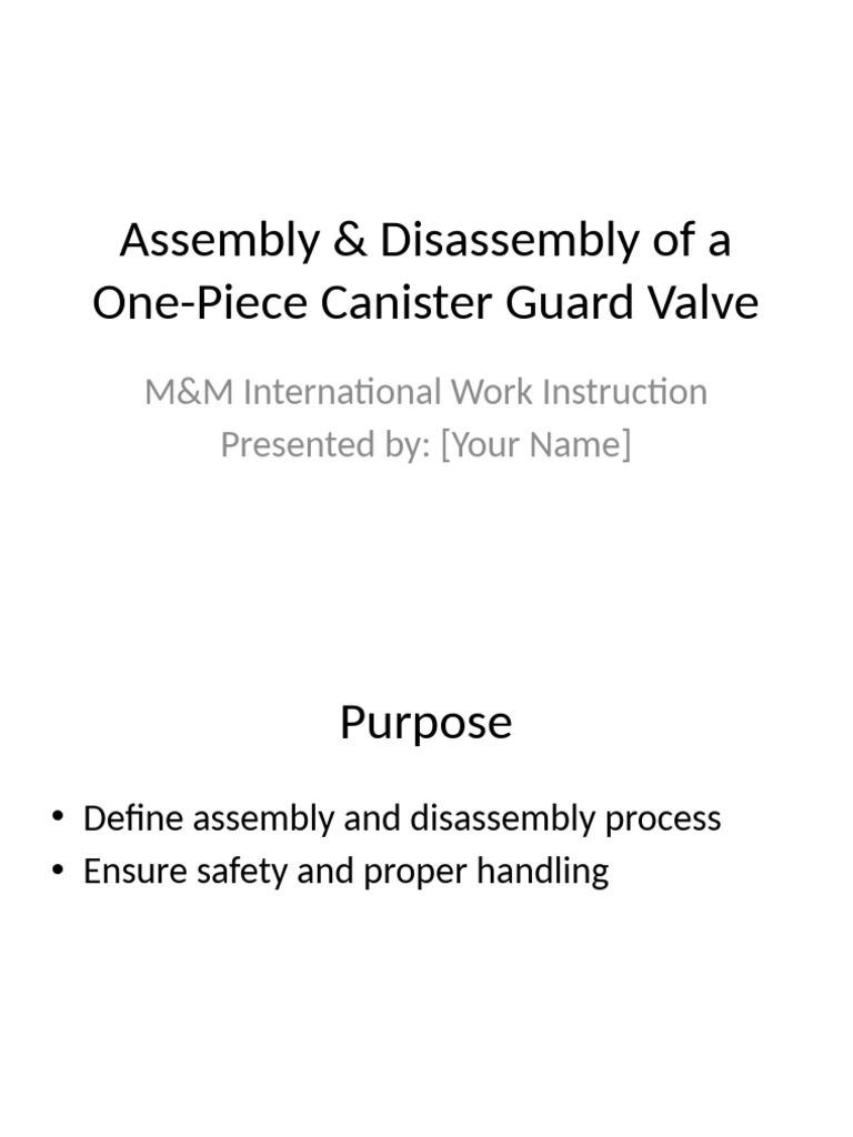 One-Piece Canister Valve Assembly Guide | PDF