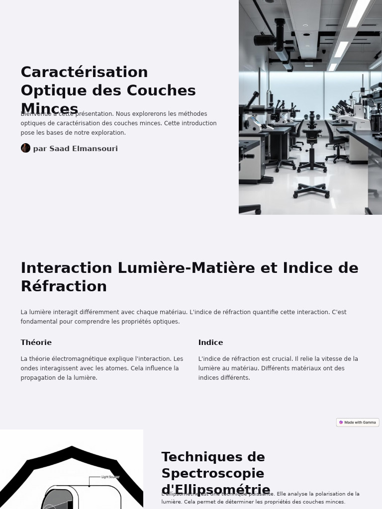 Caractérisation Optique des Couches Minces | PDF | Indice de réfraction ...