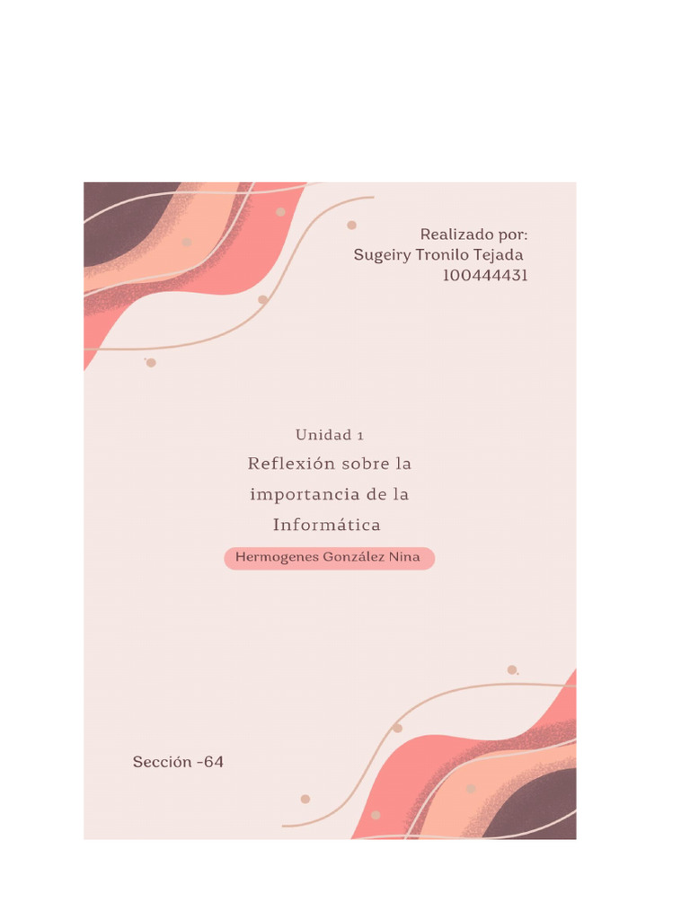 Reflexión Sobre La Importancia de La Informatica | PDF | Informática ...