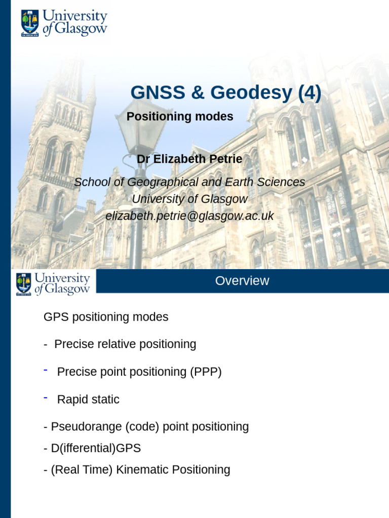 GNSS Lecture04 GNSSWorkingModes | PDF | Surveying | Global Positioning System
