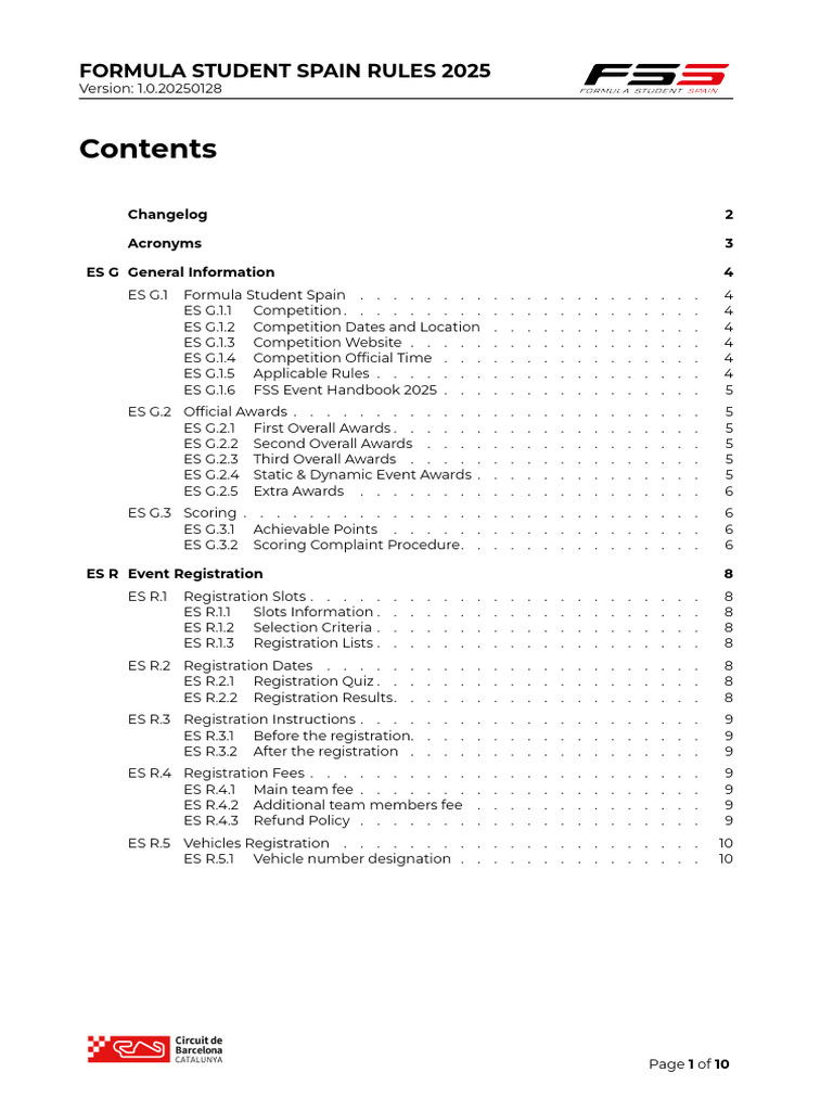 Formula_Student_Spain_Rules_2025_v1.0.20250128 | PDF | Vehicles | Transport