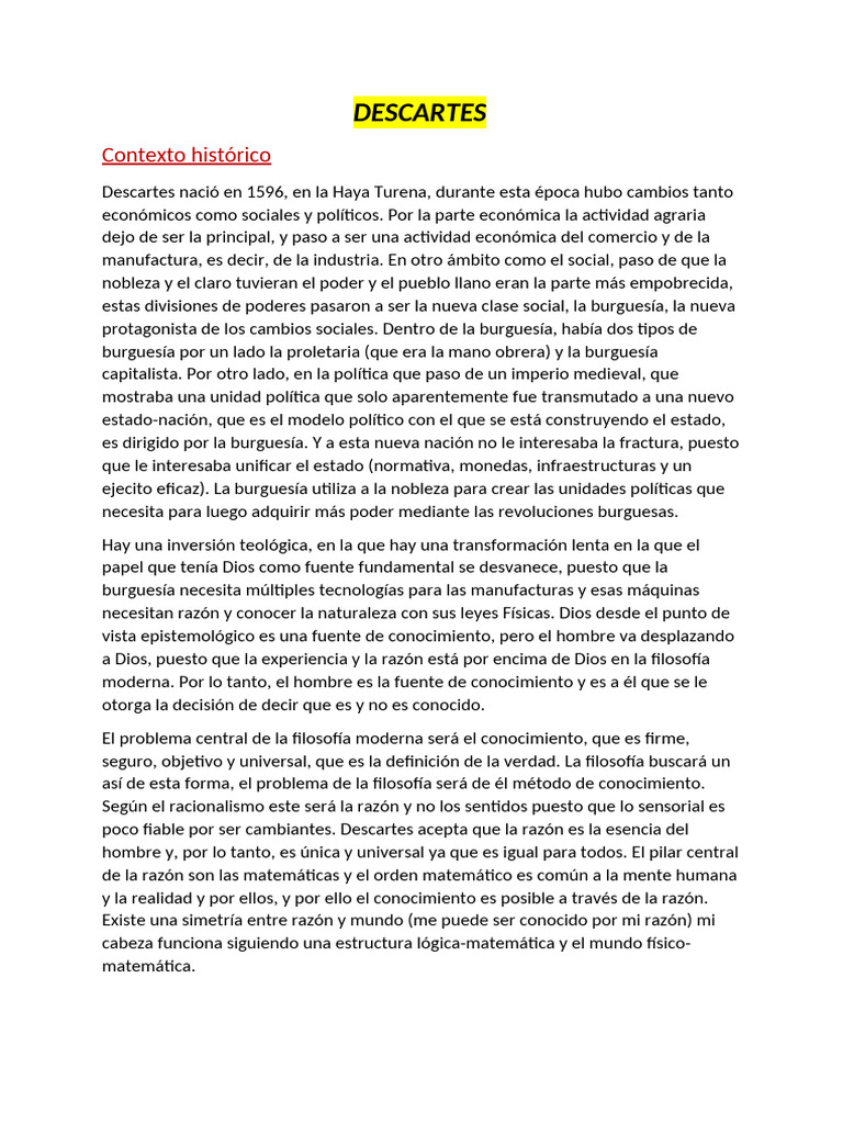 Descartes 2 | PDF | Razón | Conocimiento