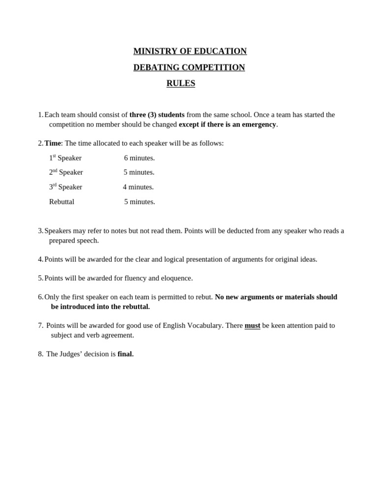 Debating RULES | PDF