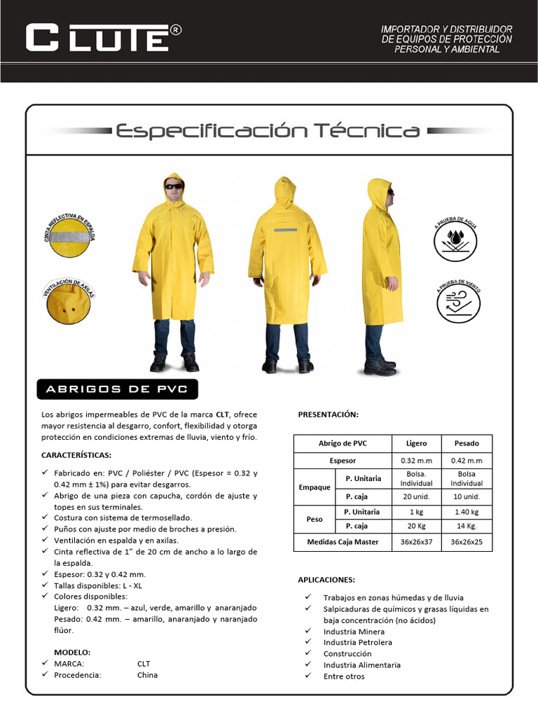 Ficha Técnica - Abrigo PVC CLT | PDF