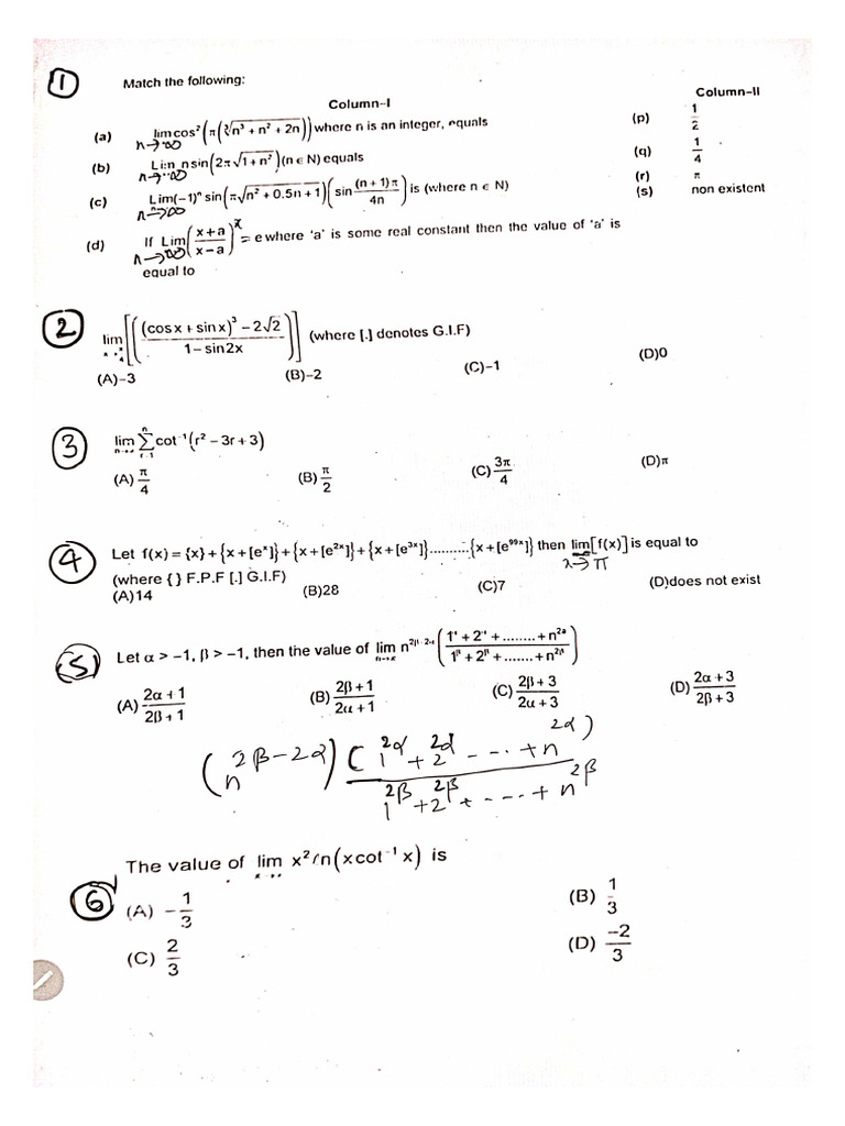 Limits and Continuity Worksheet(MNS) | PDF | Trigonometric Functions | Equations
