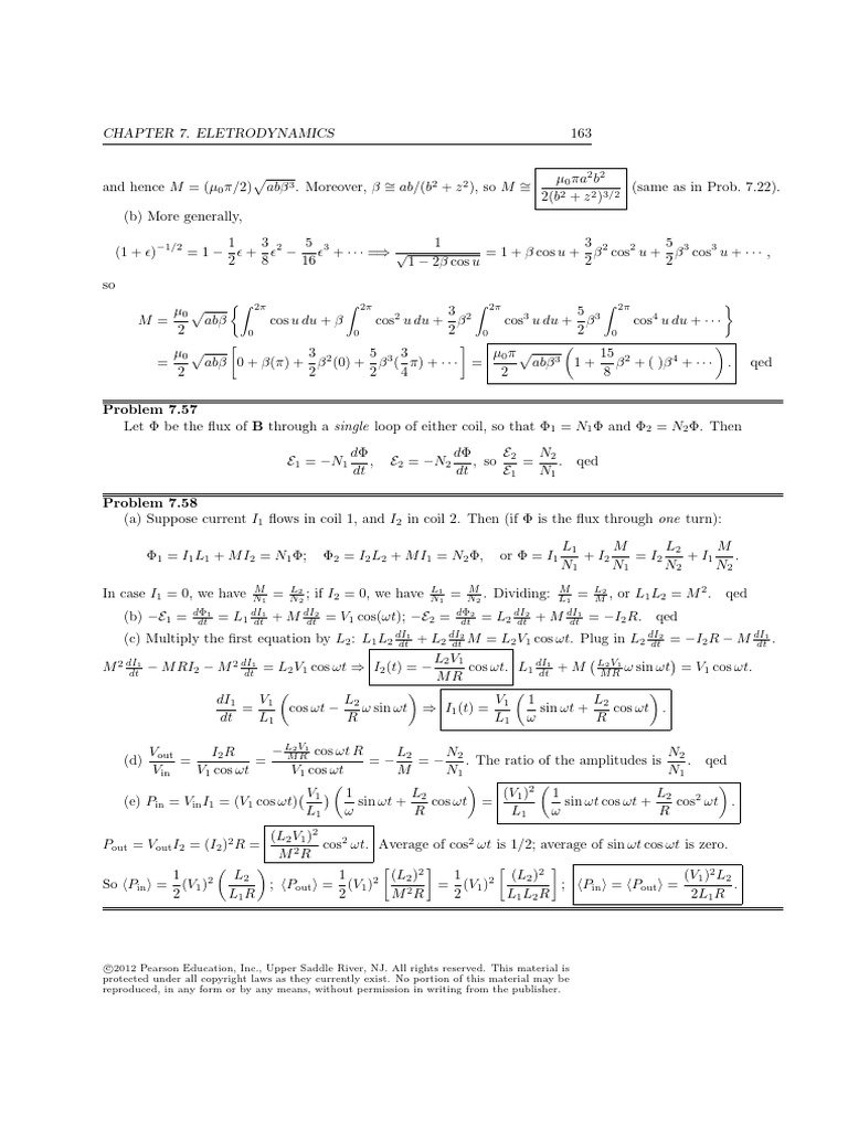 Solution 7.58 | PDF | Physical Phenomena | Electromagnetism