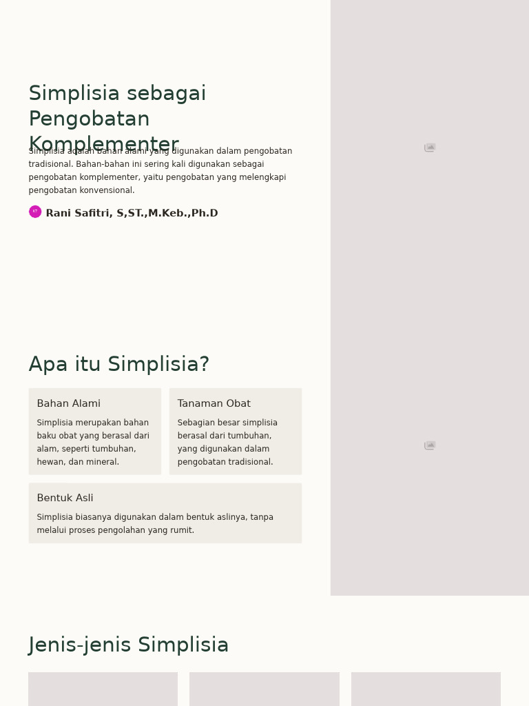 Manfaat dan Jenis Simplisia dalam Pengobatan | PDF