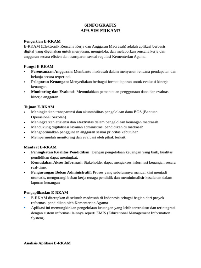 INFOGRAFIS E-RKAM tugas Pa Bukhori | PDF