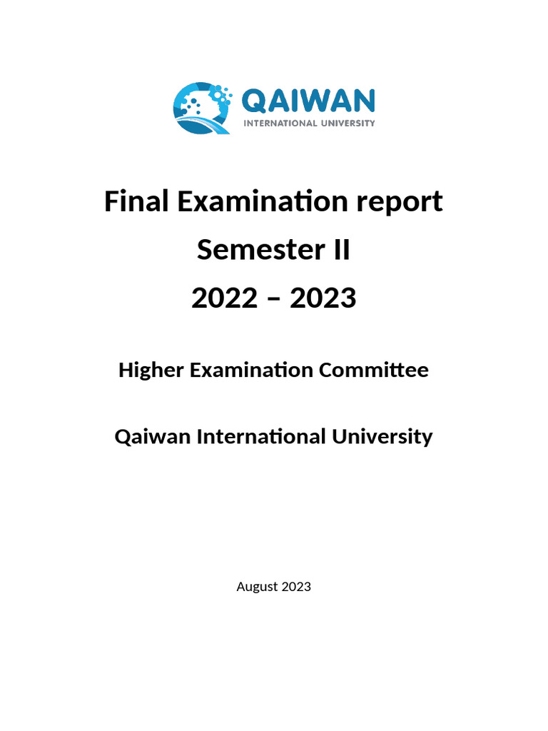 Final Exam Report Sem II 2022-2023 | PDF
