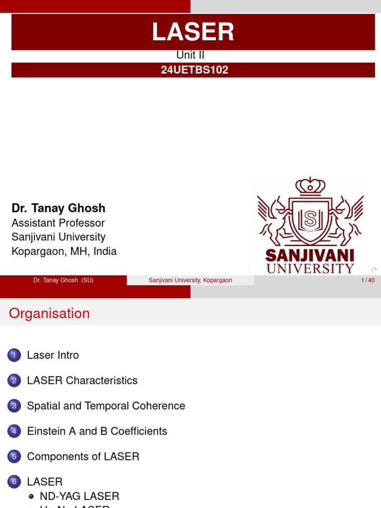 The Basics of LASER | PDF | Laser | Coherence (Physics)
