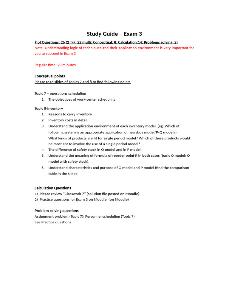 Study Guide - Exam 3 F23 | PDF