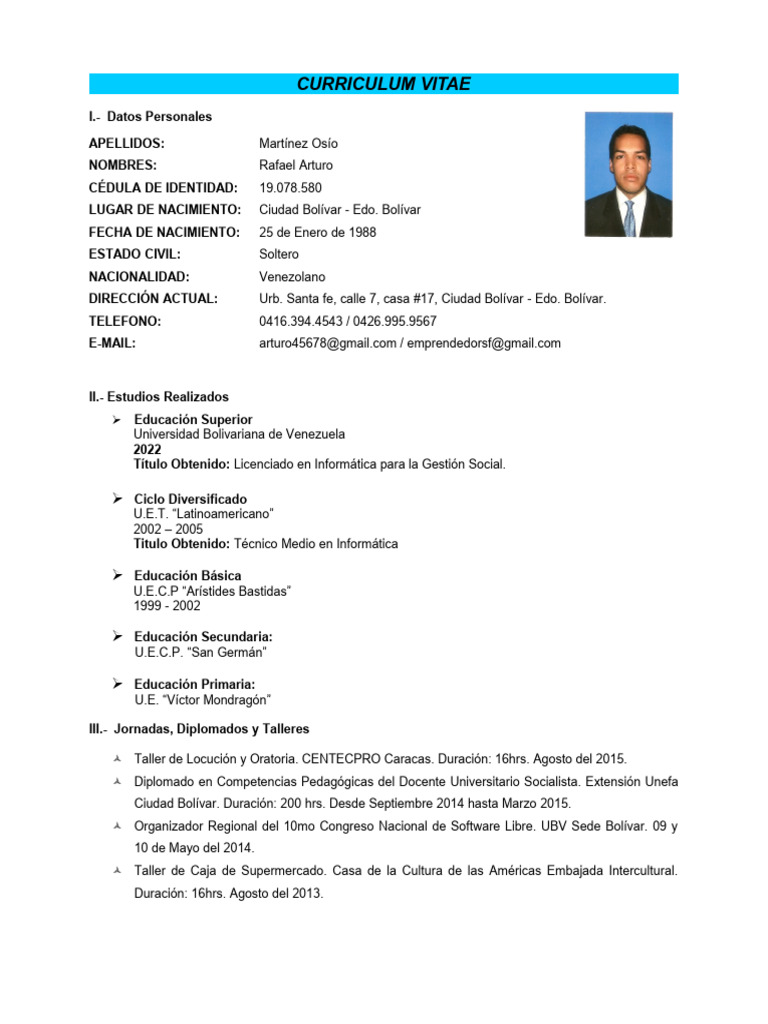 CV Rafael Arturo Martinez | PDF