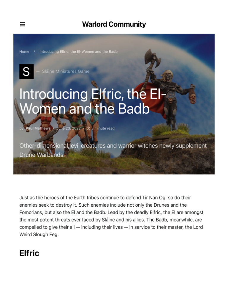 Introducing Elfric, The El-Women and The Badb - Warlord Community | PDF