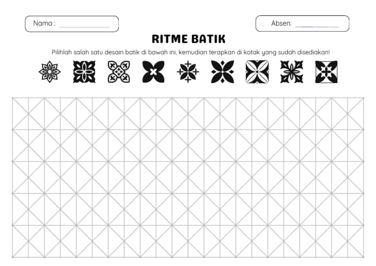 Menggambar Ritme Batik Lembar Kerja Seni Rupa SD Kelas 5 Hitam Putih ...