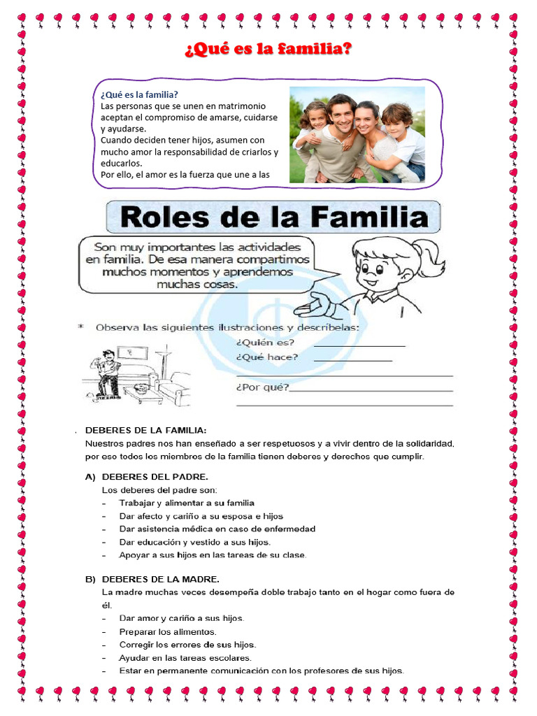 FICHA - Qué Es La Familia | PDF