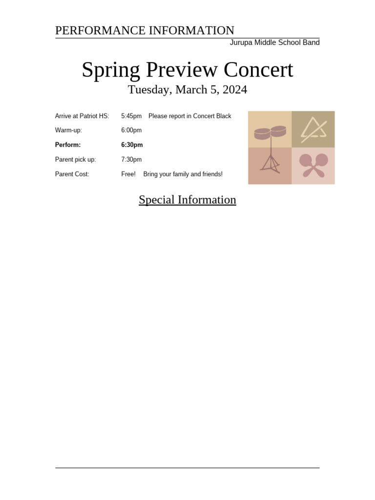 JMS Spring Preview Concert | PDF