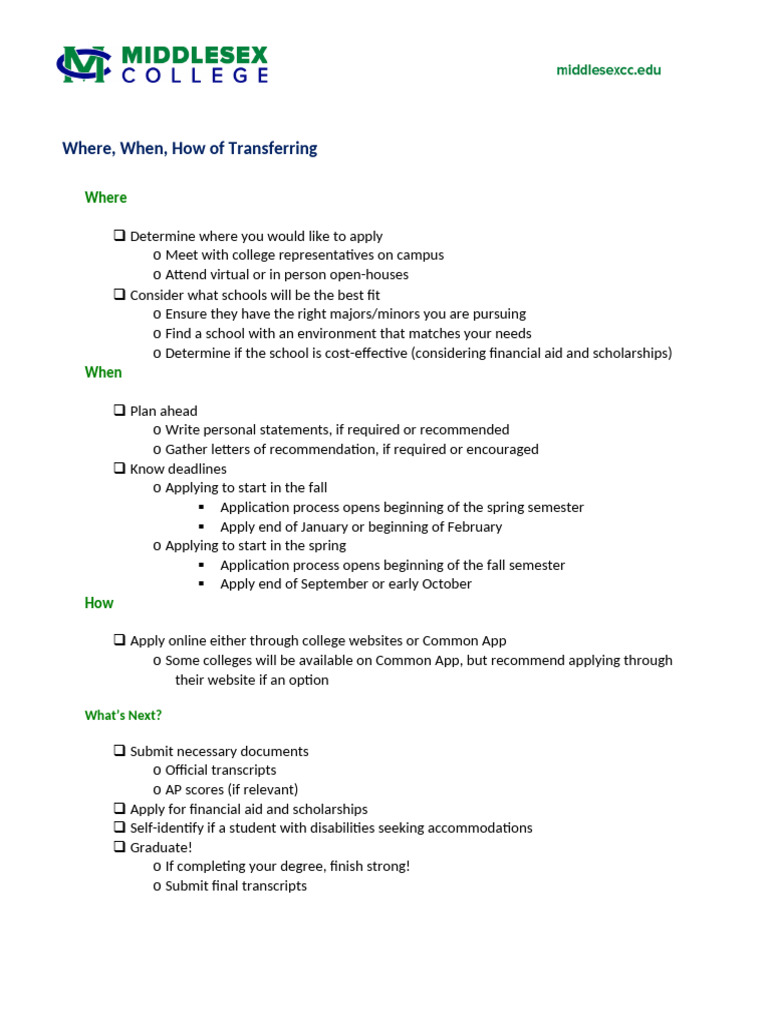 Guide to College Transfer Process | PDF | Student Financial Aid In The ...
