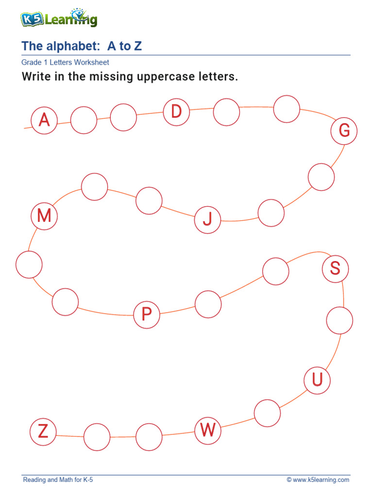 Grade 1 Uppercase Letters Worksheet | PDF