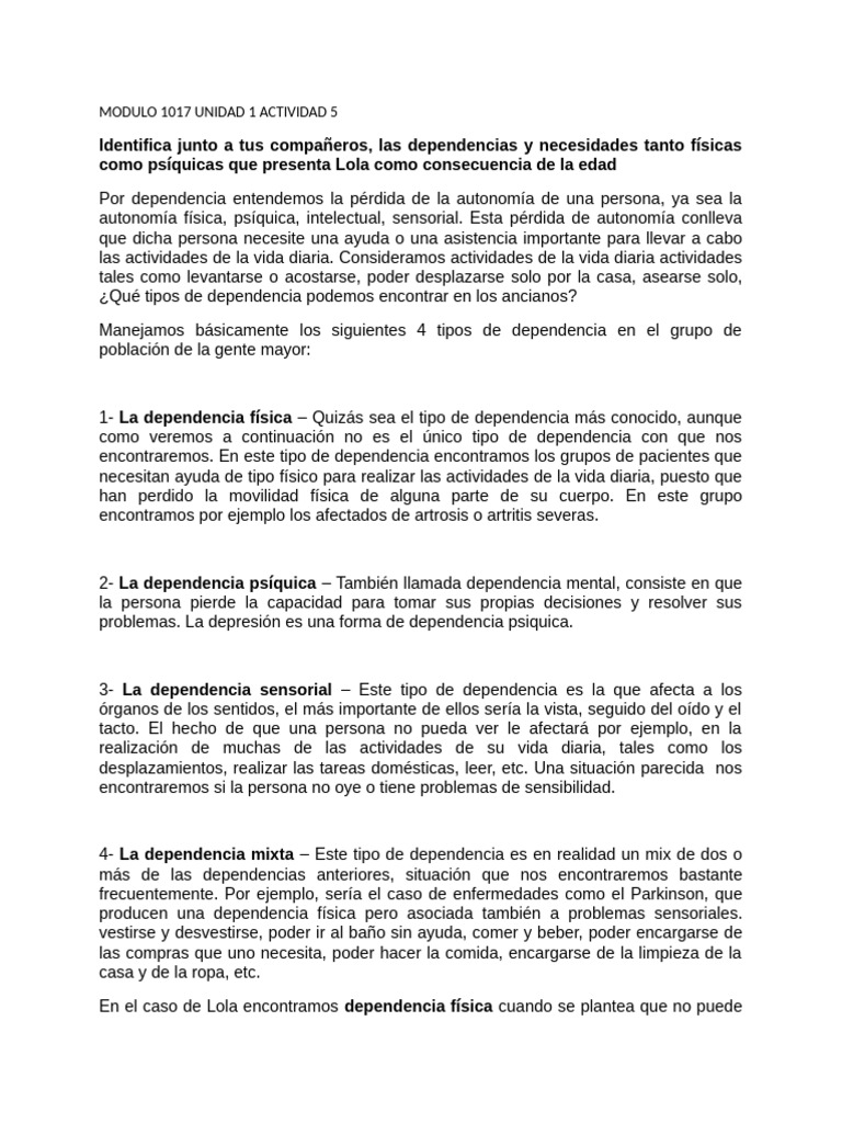 Modulo 1017 Unidad 1 Actividad 5 Grupal | PDF | Ciencias del comportamiento | Sicología