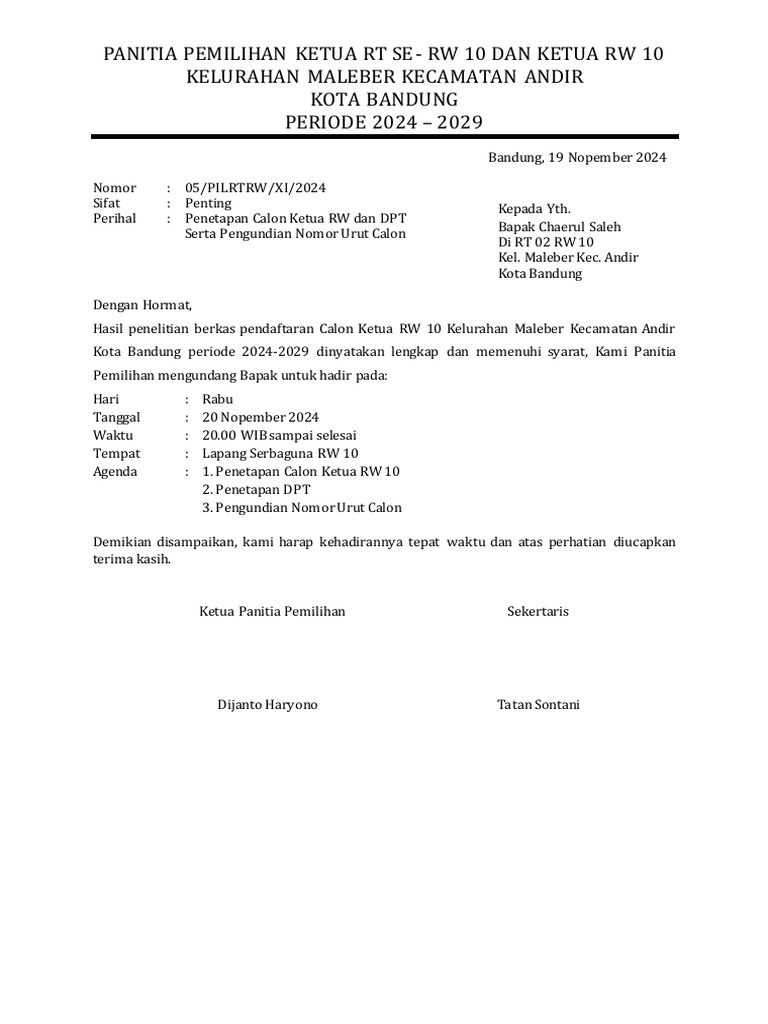 Undangan Calon | PDF