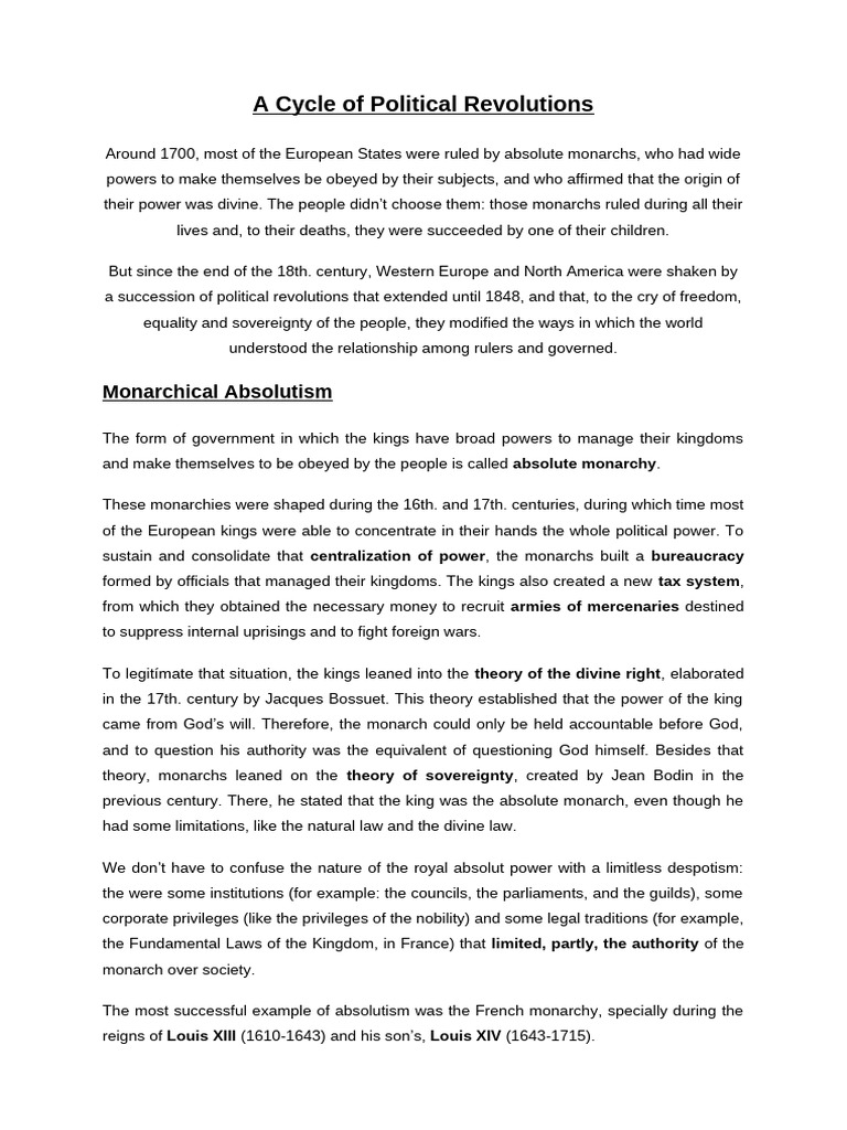 A Cycle of Political Revolutions (Europe & US) - Booklet | PDF | Oliver ...