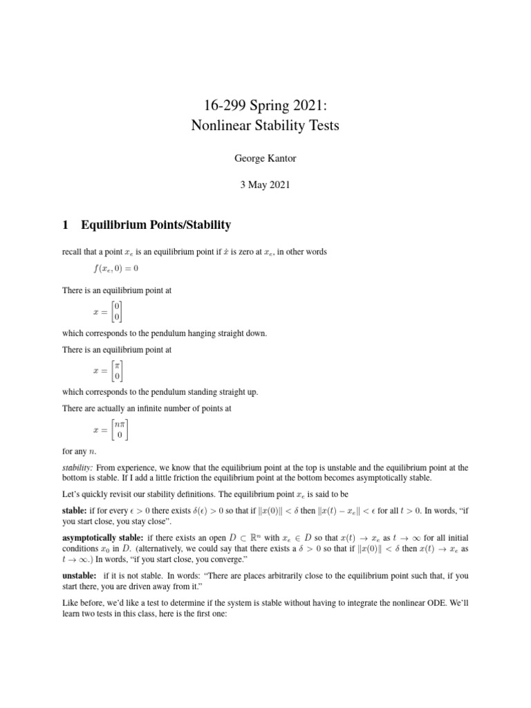 16 299 Nonlinear Stability Tests-2 | PDF | Stability Theory | Applied ...