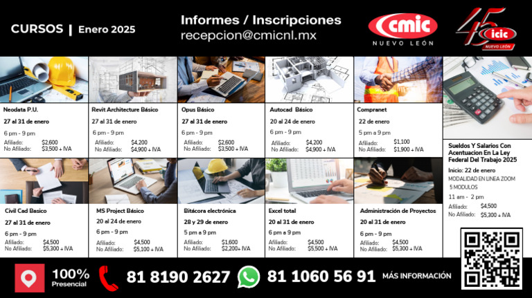 CALENDARIO Enero CURSOS CMIC | PDF