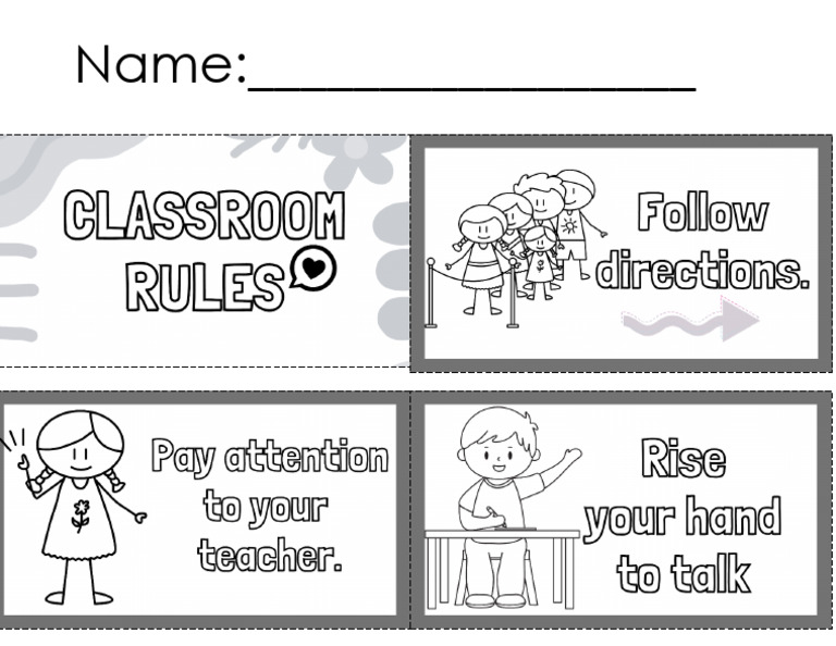 Classroom Rules 1st Grade | PDF