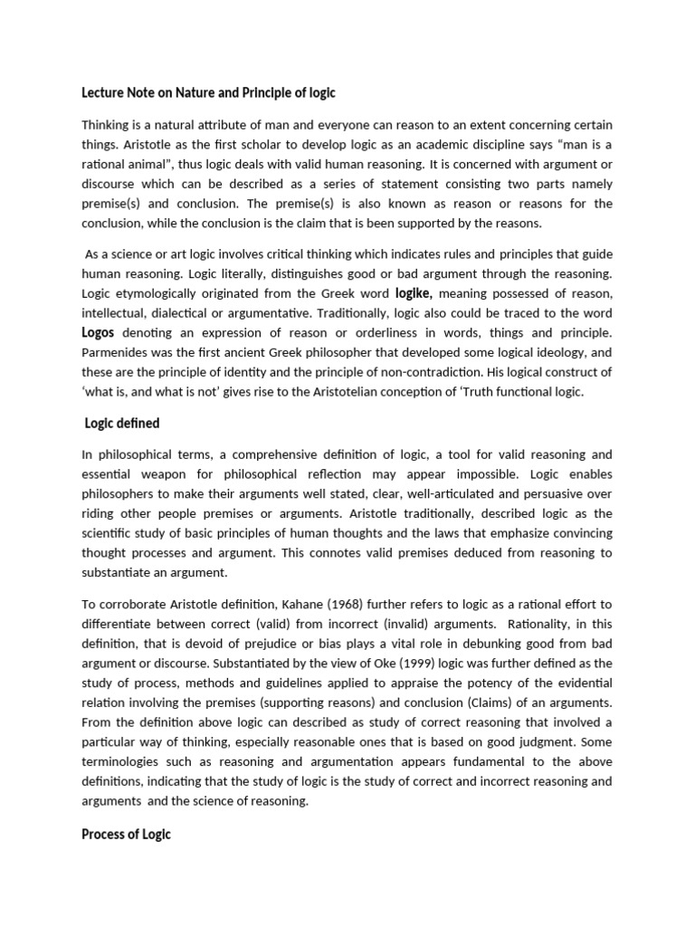 Nature and Principle of Logic - Copy-1 | PDF | Logic | Deductive Reasoning