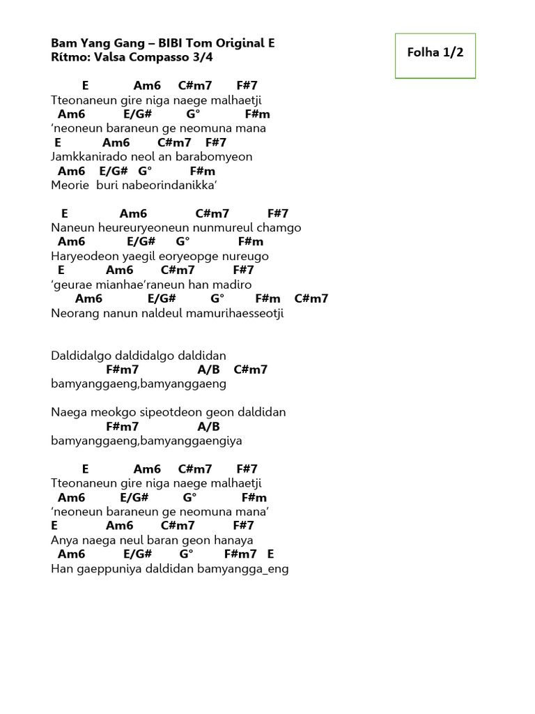 Bam Yang Gang Bibi | PDF