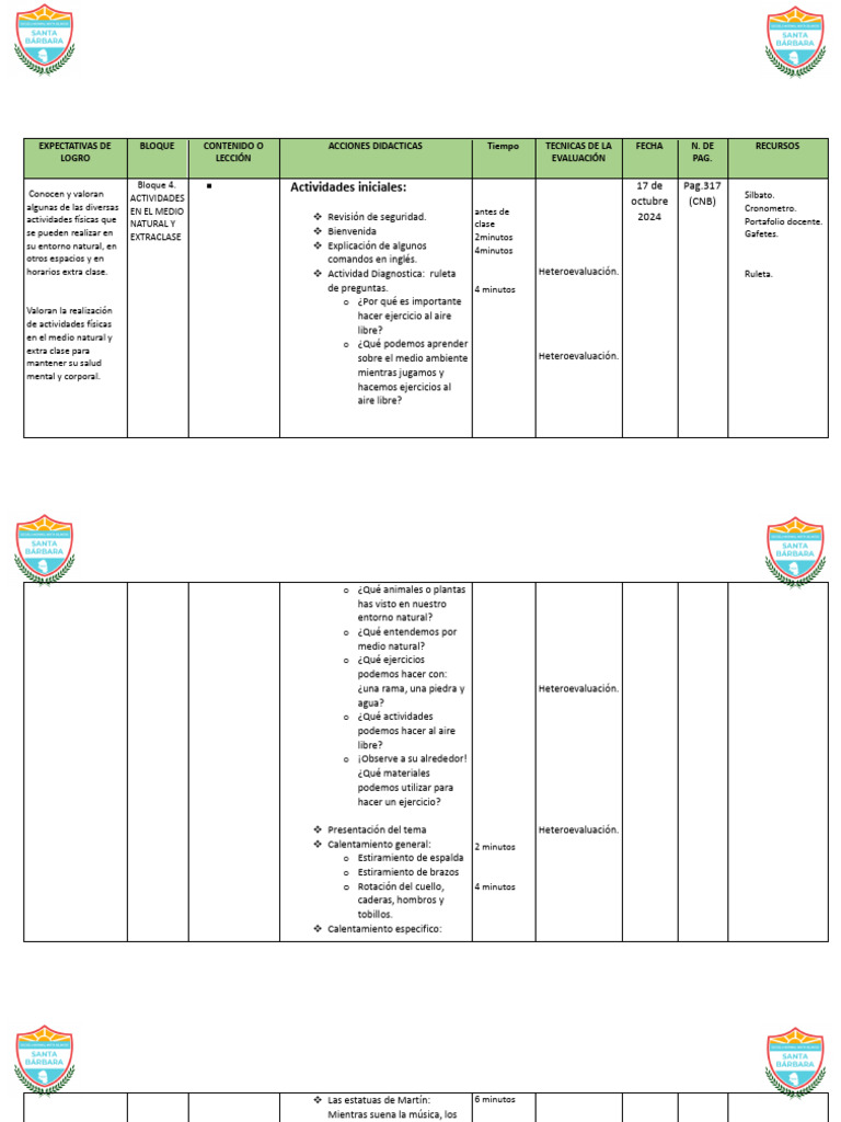 Plan de clases tercer grado (1) | PDF