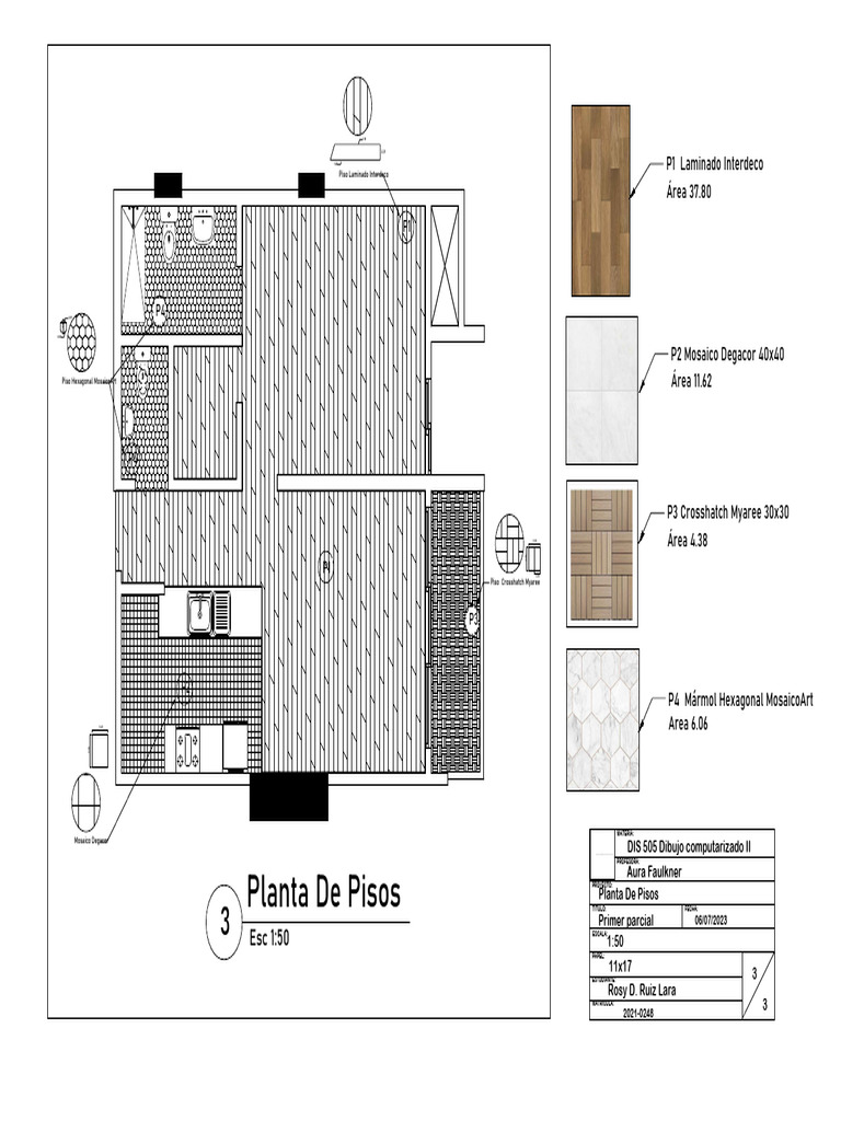 Diseño de Planta de Pisos 1:50 | PDF