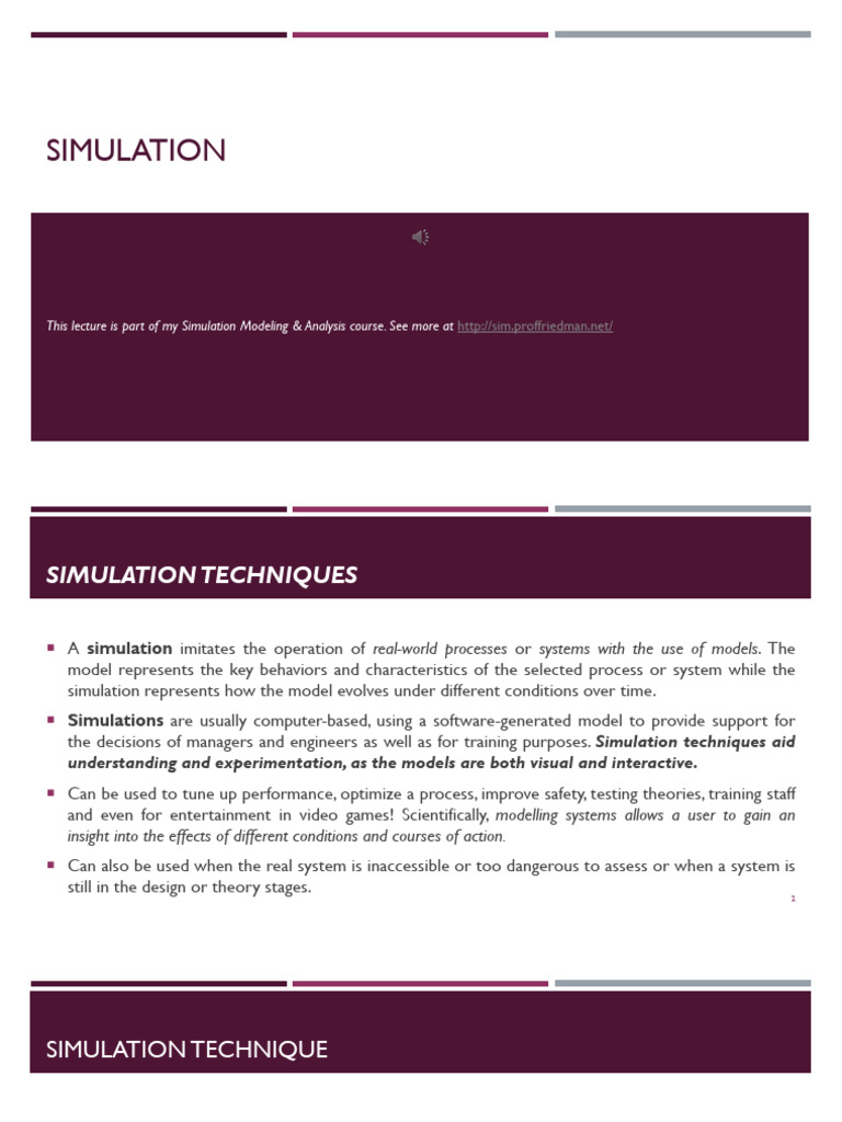 Chapter 2 Lesson 2 - Intro To Simulation | PDF | Simulation | Conceptual Model