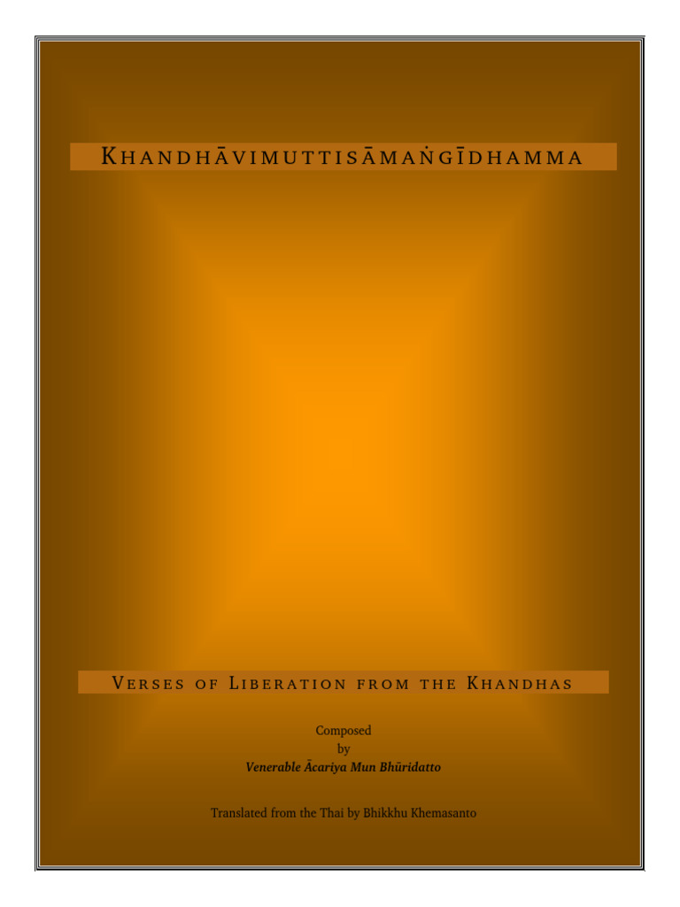 Ajahn Mun - Verses Of Liberation From The Khandas | PDF | Four Noble ...
