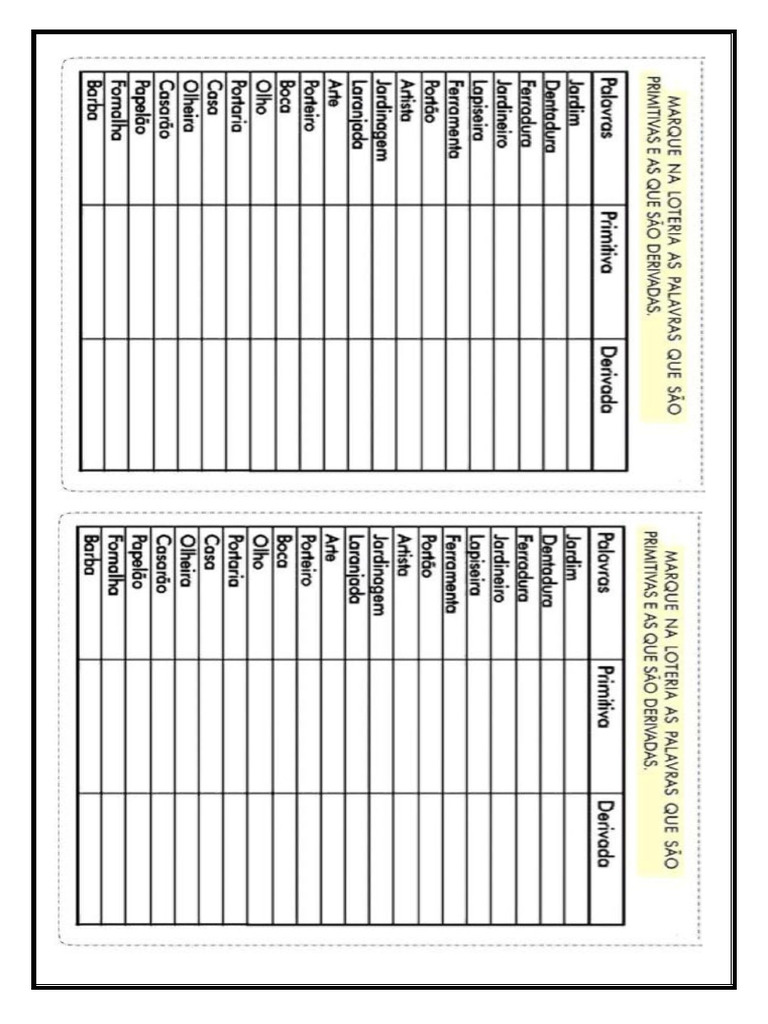 Ativ. 4° Ano Primitivo e Derivado | PDF