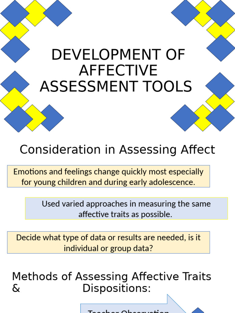 DEVELOPMENT OF AFFECTIVE ASSESSMENT TOOLS-1 | PDF | Self Report Study ...