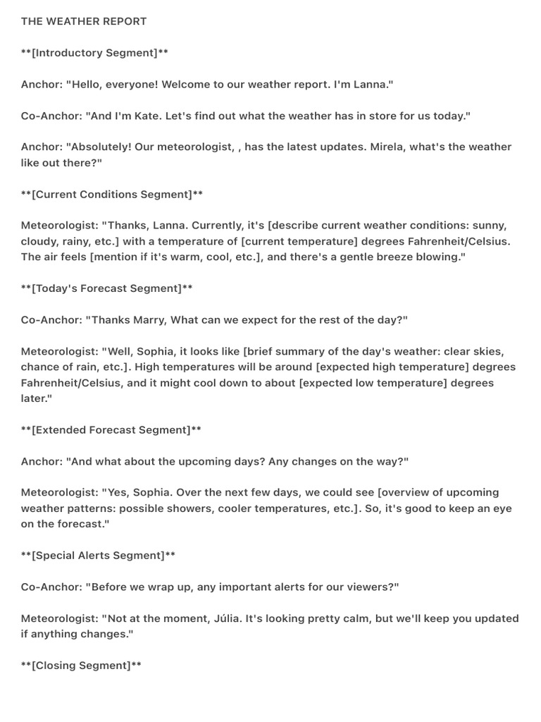 The Weather Report | PDF