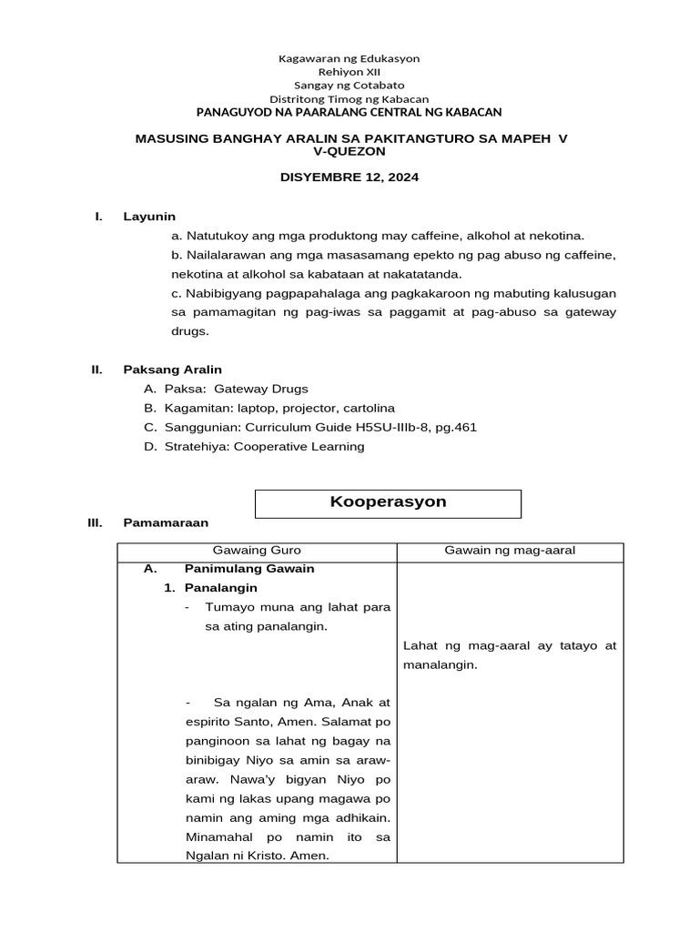 SC Fil Lesson Plan | PDF
