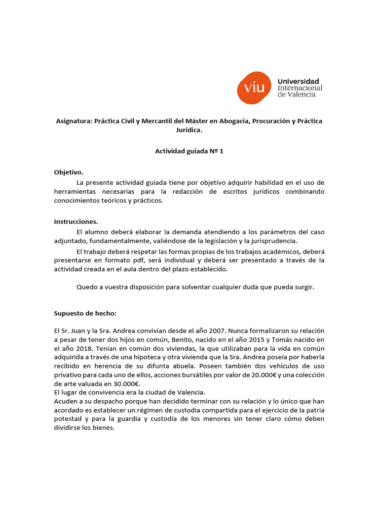 Actividad Guiada Numero 1 Civil | PDF