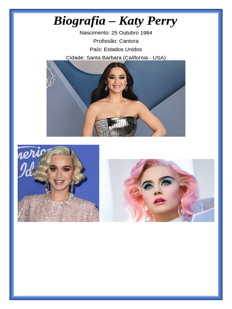 Biografia Katy Perry | PDF