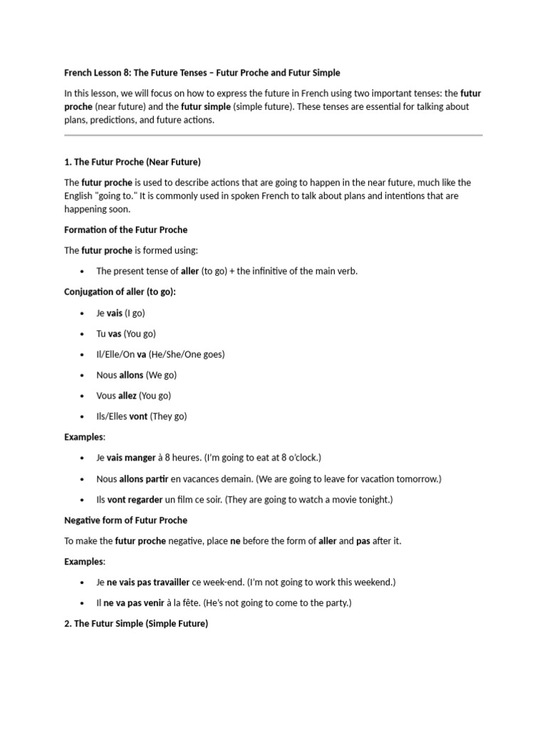 French Future Tenses Guide | PDF | Grammar | Semantic Units