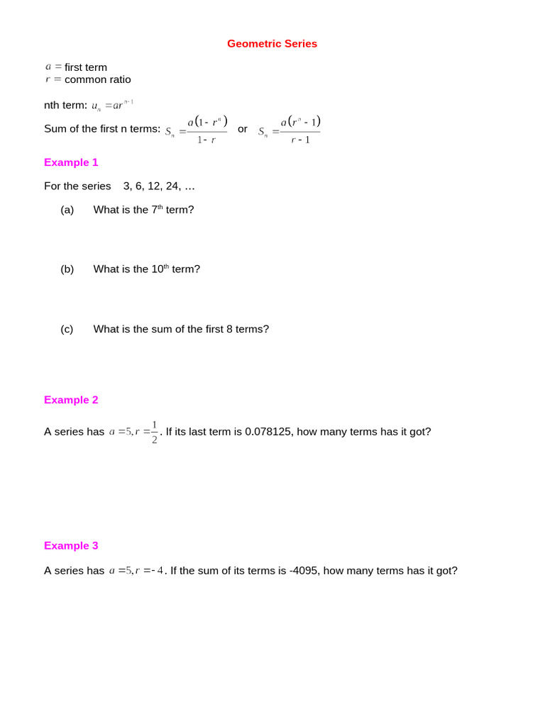 Understanding Geometric Series Concepts | PDF
