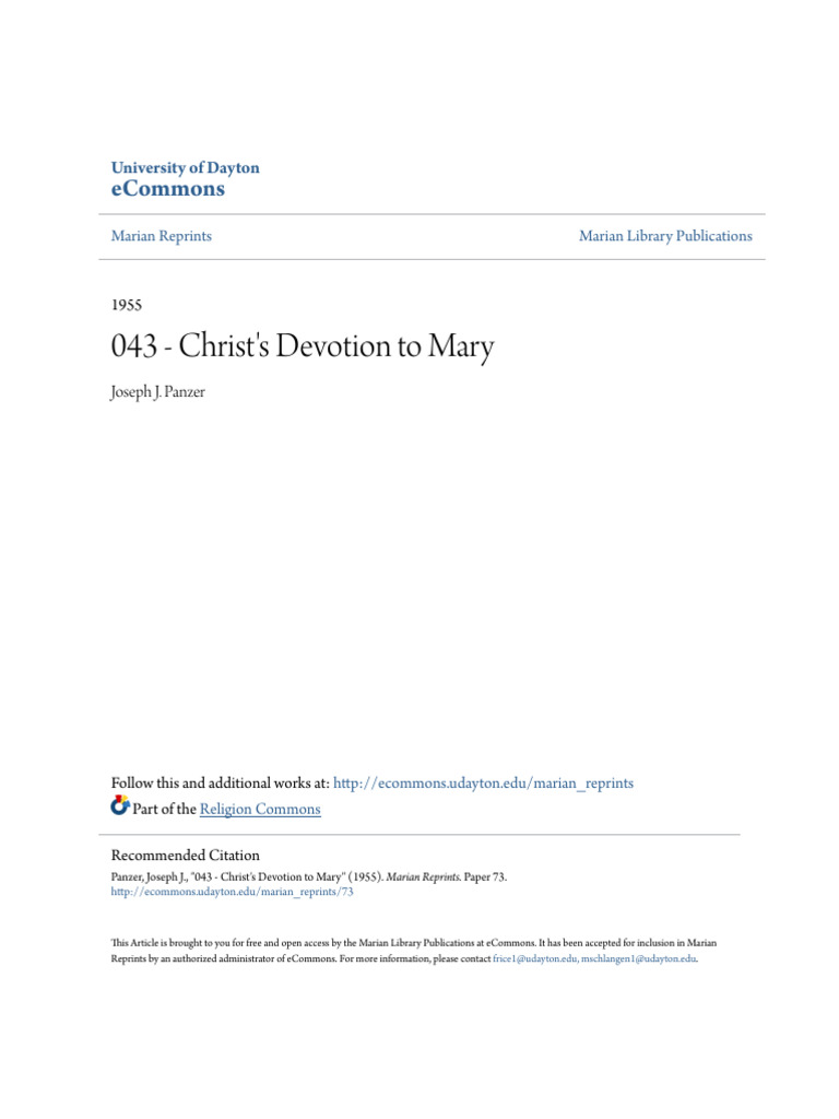 043 - Christs Devotion To Mary | PDF | Grace In Christianity | Mary ...