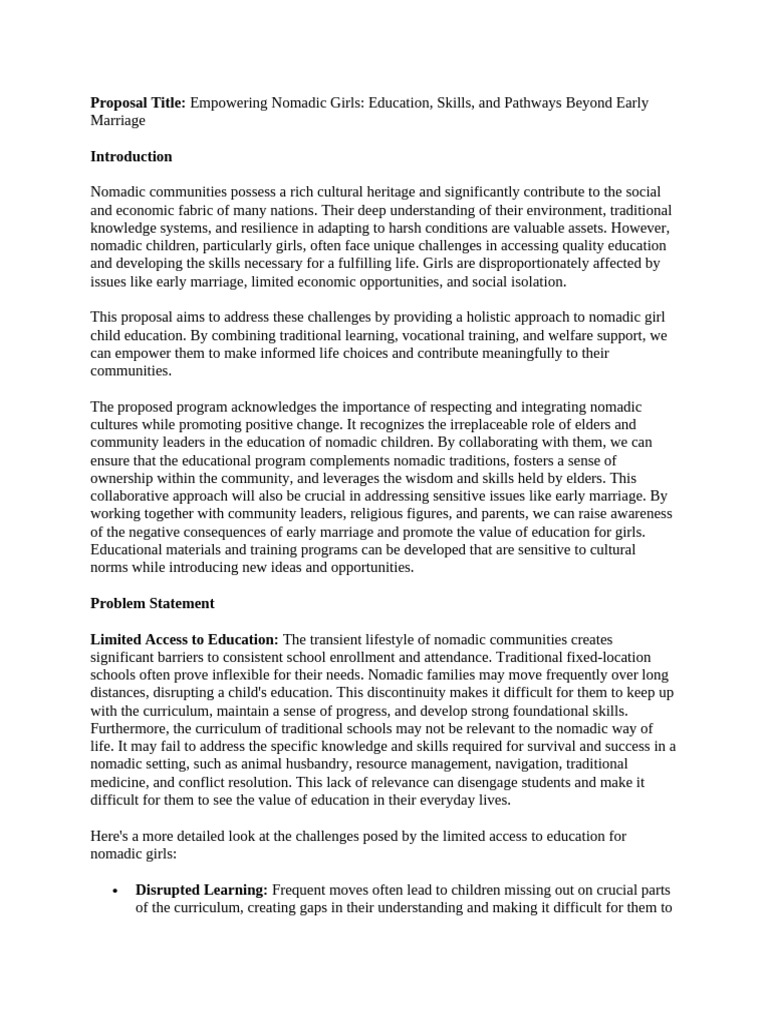 Empowering Nomadic Girls' Education | PDF | Menstruation