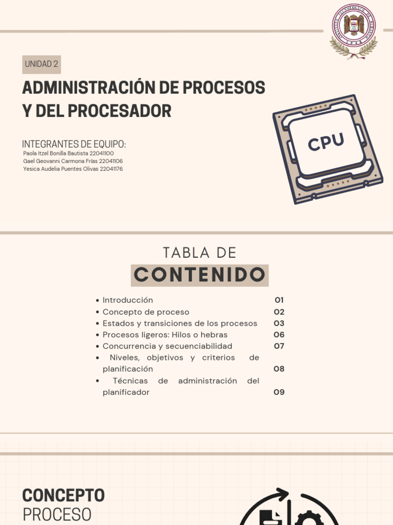 Administración de Procesos y Del Procesador | PDF | Hilo (Computación) | Proceso (Computación)