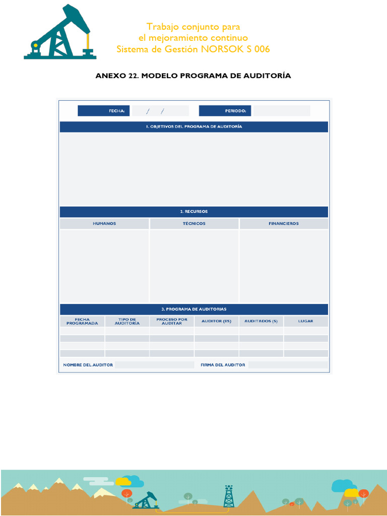 Anexo 22. Modelo Programa de Auditoría | PDF