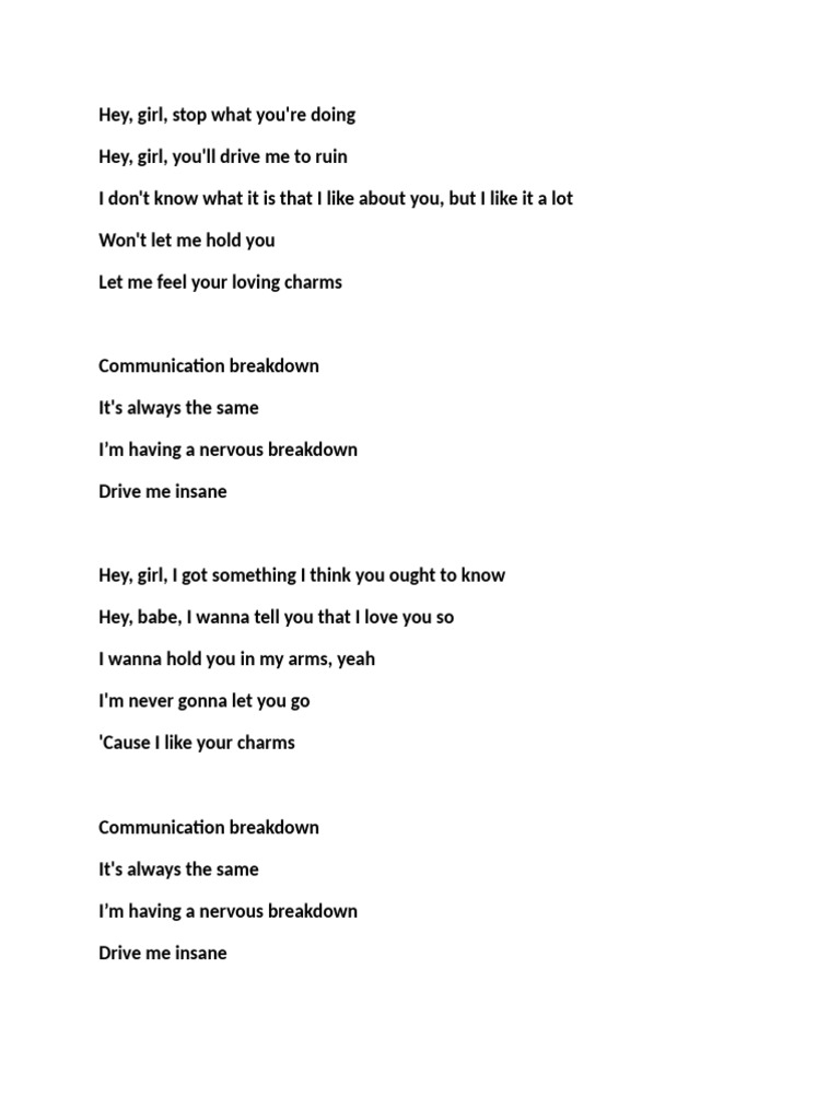 Led Zeppelin - Communication Breakdown | PDF